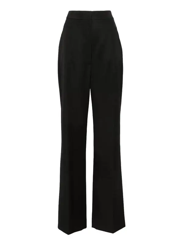 Alexander McQueen Wool Twill Wide-leg Trousers - Black