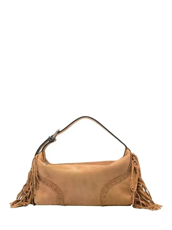 Ermanno Scervino Candy Duffle Fringed Buckle Tote Bag - Brown