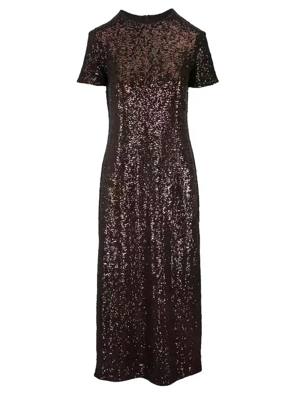 Michael Kors Sequin Short-sleeve Dress - Brown