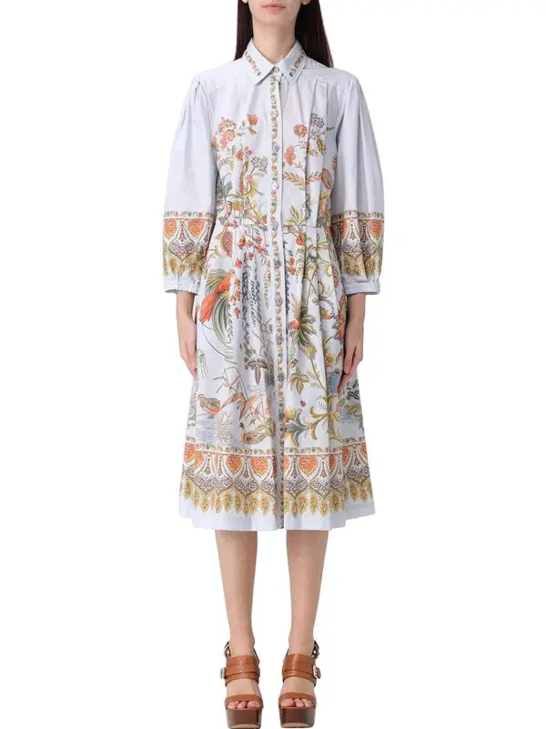 Etro Printed Midi Shirt Dress - Blue