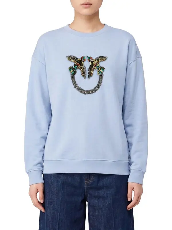 Pinko Embellished Crewneck Sweatshirt - Dust