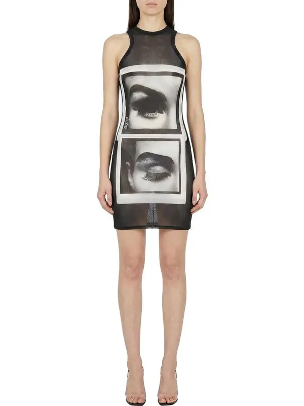 Jean Paul Gaultier Printed Dress - Black