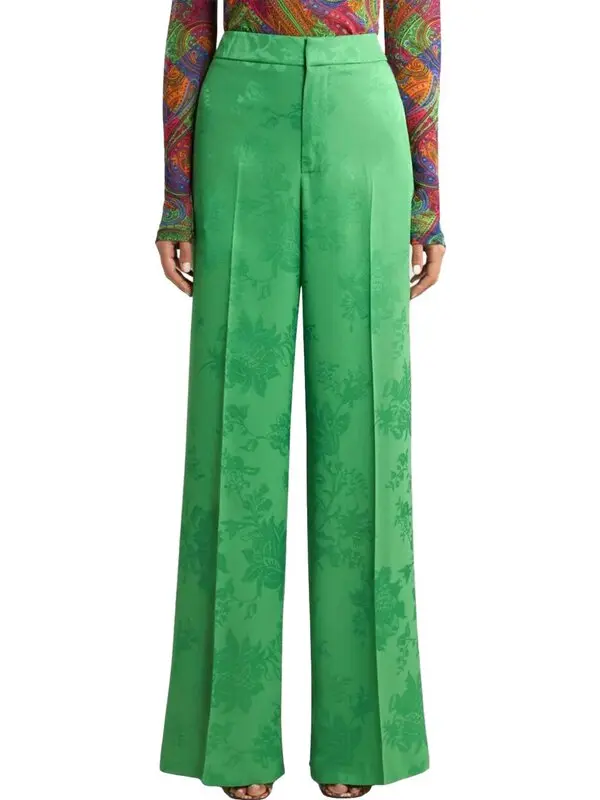 Etro Wide Leg Pants - Green