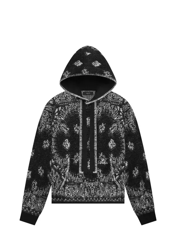 Amiri Hooded Bandana Print Sweatshirt - Black
