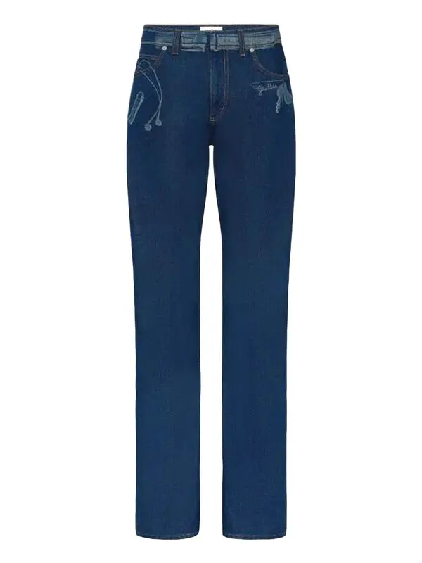 Jean Paul Gaultier Jeans With Trompe L'oeil Print - Blue