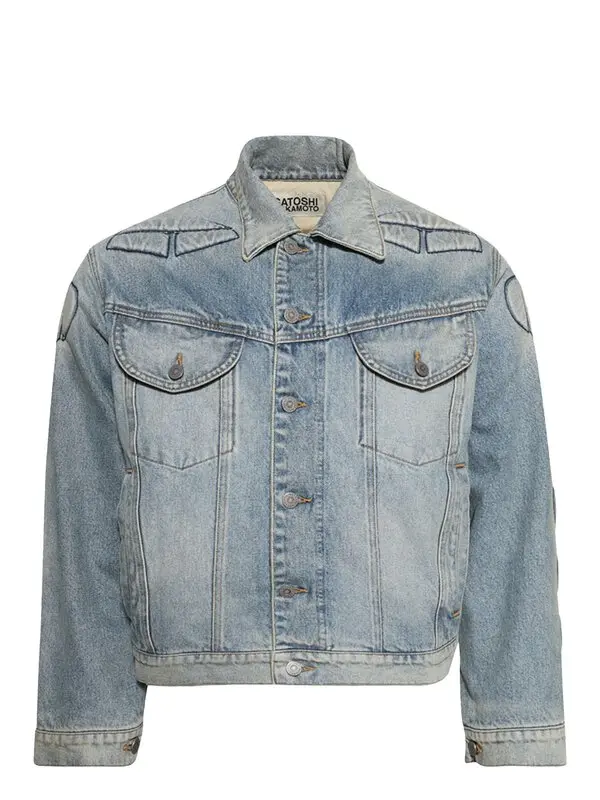 SATOSHI NAKAMOTO Denim Moto Jacket - Blue