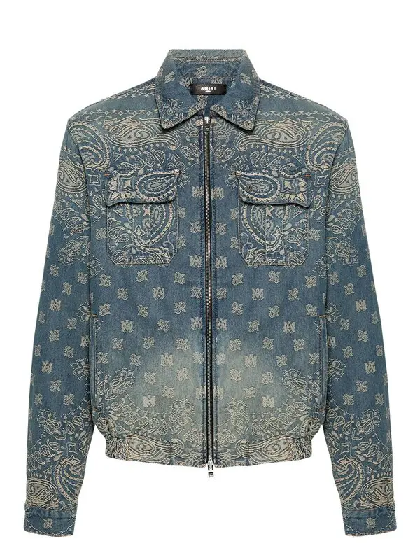 Amiri Bandana Jacquard Blouson - Blue