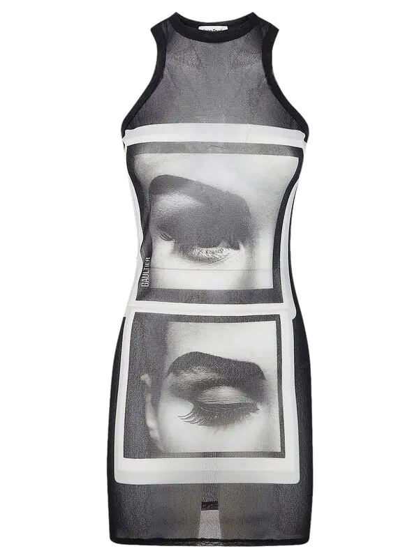 Jean Paul Gaultier Re-edition Mesh Tanktop Short Dress - Black