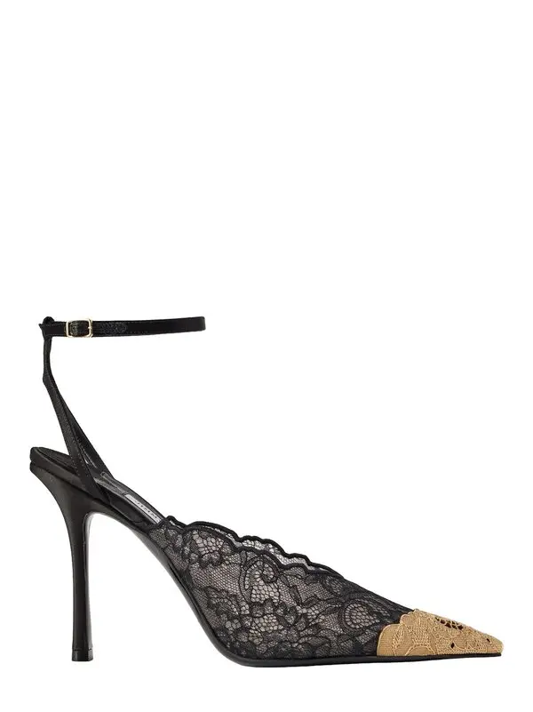 JIMMY CHOO Faiz 100 Embellished Lace Pumps - Black