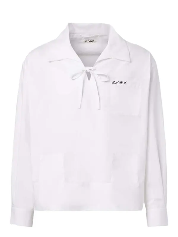 BODE Cotton Poplin Top - White