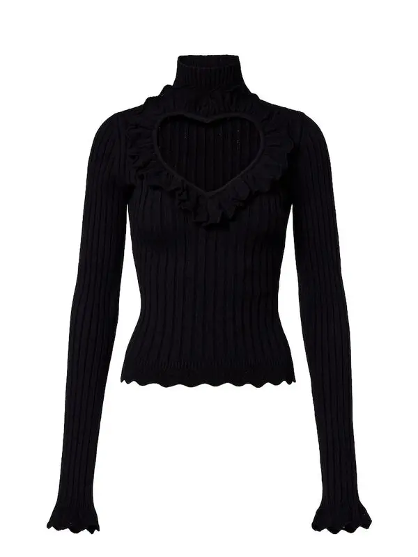 Balenciaga Heart Cotton-blend Top - Black