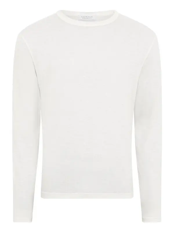 Gabriela Hearst Owen Long Sleeve T-shirt In Cashmere Jersey - Ivory