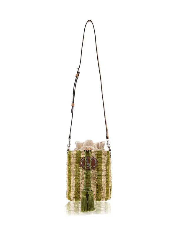 Valentino Garavani Vlogo Signature Small Crochet Bucket Bag - Multi