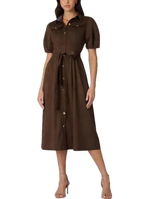 Shoshanna Mara Shirt Dress - Espresso