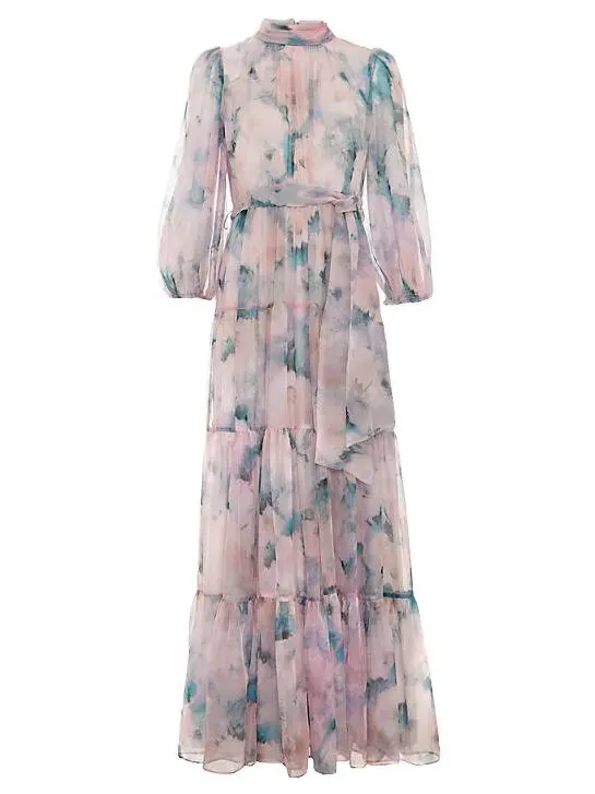 PHASE EIGHT Floral-print Woven Maxi Dress - Pale Pink