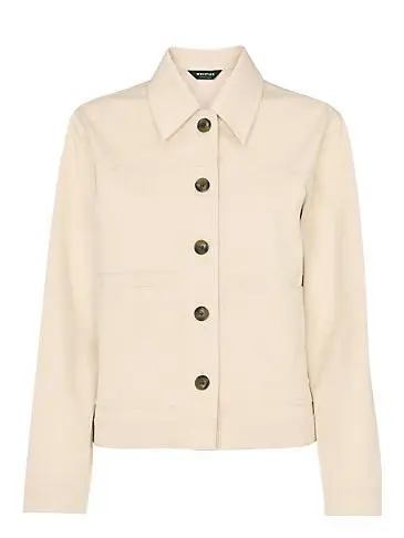 Whistles Four-pocket Cotton-blend Jacket - Cream