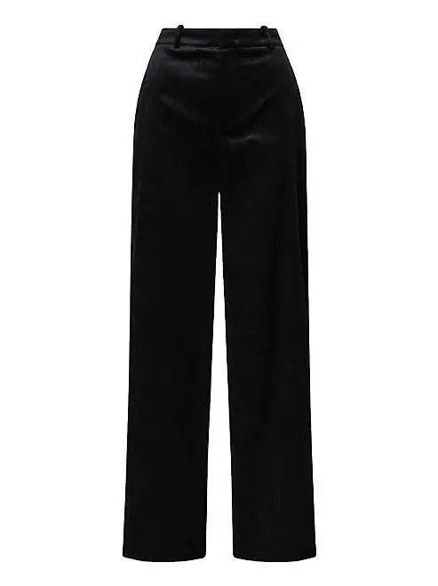 Vince Wide-leg Velvet Trousers - Black