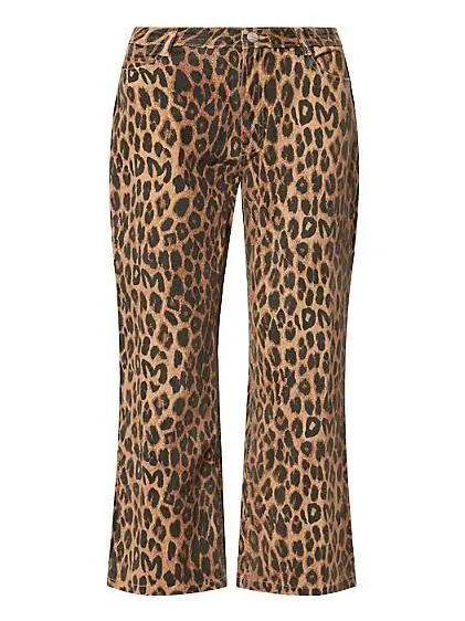 DAMSON MADDER Cotton Twill Leopard Print Trousers - Tiger