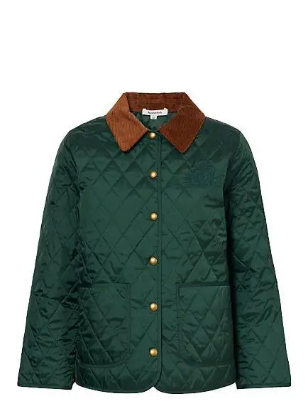 SPORTY & RICH Crest Quilted Nylon Jacket - Forest