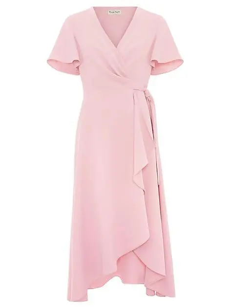 PHASE EIGHT Julissa Wrap Woven Midi Dress - Pale Pink