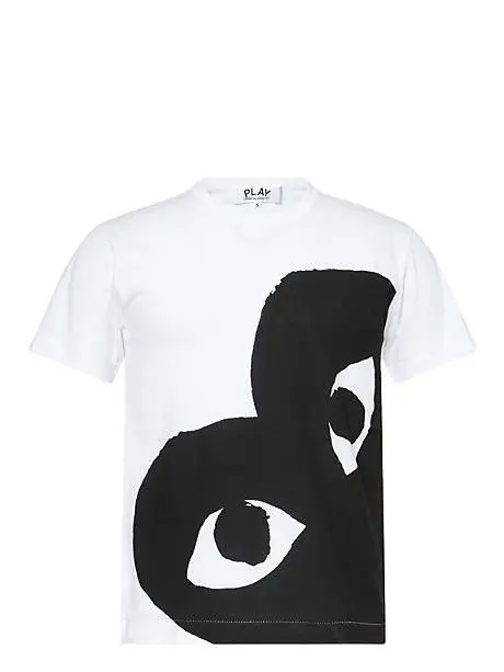 Play Comme Des Garcon Heart-print Cotton-jersey T-shirt - White