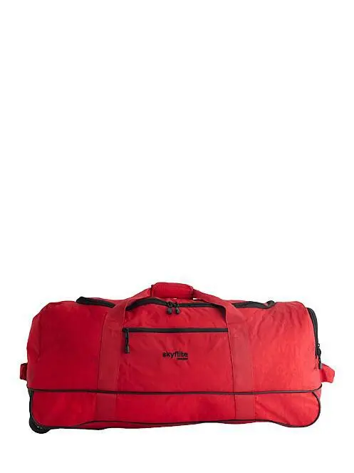 SKYFLITE Folding Wheeled Woven Duffle Bag - Red