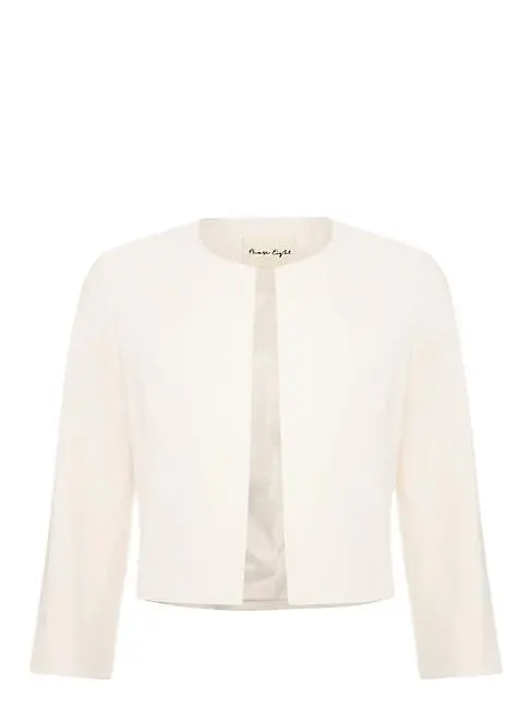 PHASE EIGHT Elizabeth Round-neck Stretch-woven Jacket - Cream
