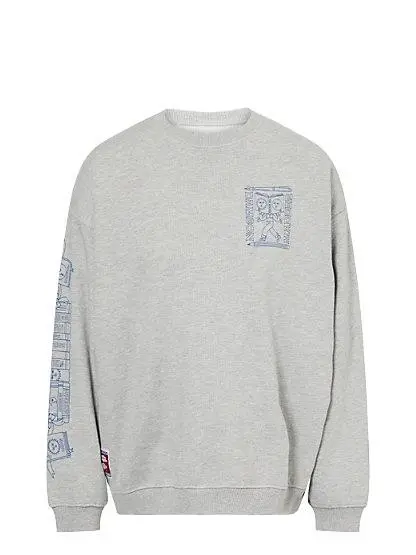 DAMSON MADDER Graphic Cotton-jersey Sweatshirt - Grey