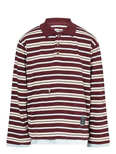 DAMSON MADDER Noah Layered Cotton-jersey Rugby Shirt - Choc/blue