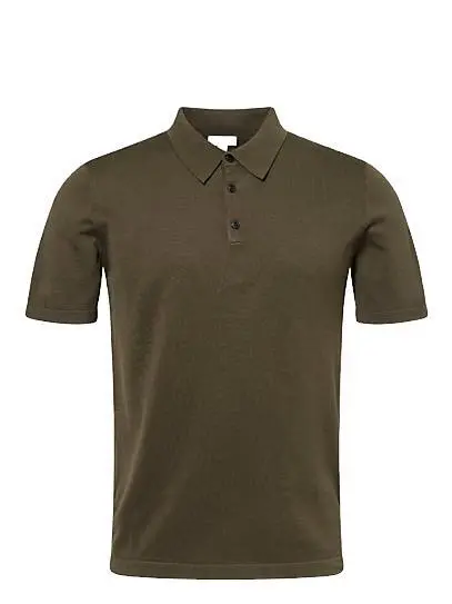 Sunspel Sun Sea Island Short-sleeve Knitted Cotton Polo Shirt - Deep Olive26