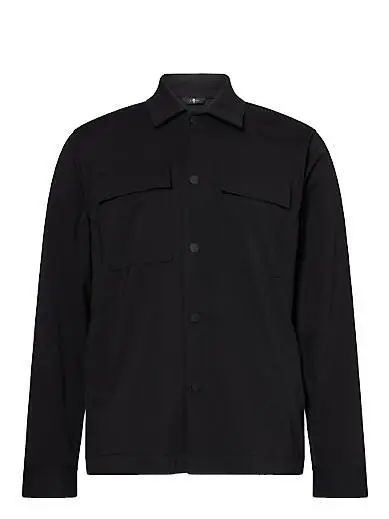 7 For All Mankind Patch-pocket Woven Overshirt - Double Knit Black