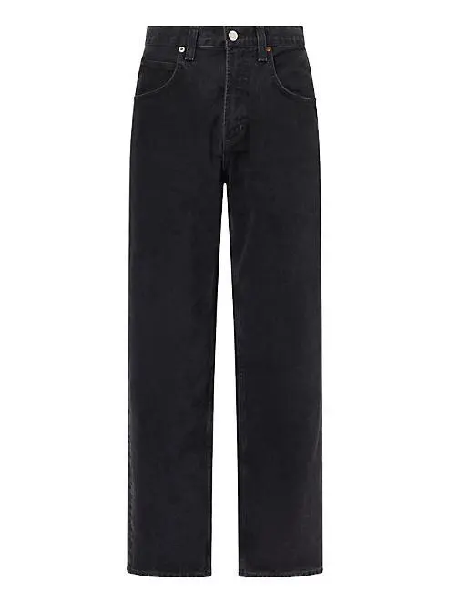 AGOLDE Baggy Tapered-leg Denim Jeans - Kember (saturated Blk)