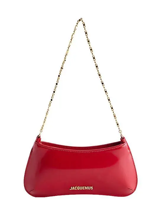 Jacquemus The Small Bisou Chaine Leather Shoulder Bag - Red / Gold