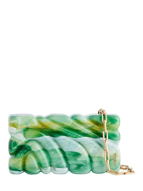 Cult Gaia Aura Acrylic Clutch - Sage