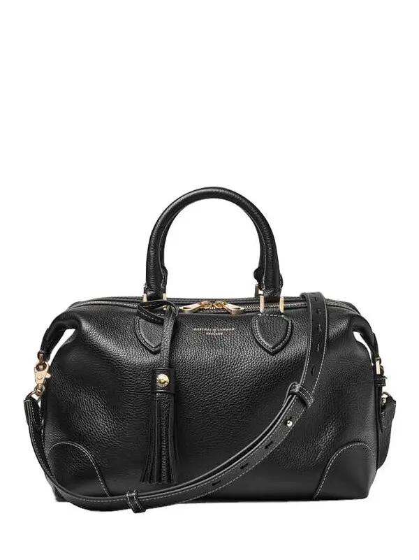 ASPINAL OF LONDON Hudson Bag In Milled Pebble - Black