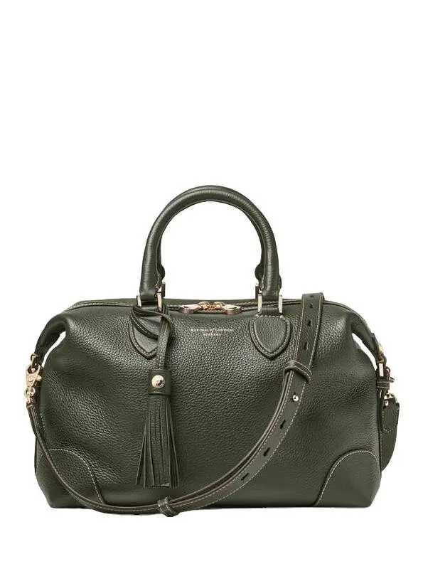 ASPINAL OF LONDON Hudson Bag In Milled Pebble - Green