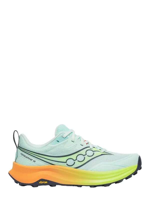 Saucony Peregrine 16 Trail Shoe - Aqua/citron