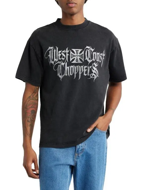 ID SUPPLY CO West Coast Choppers Cotton Graphic T-shirt - Washed Black