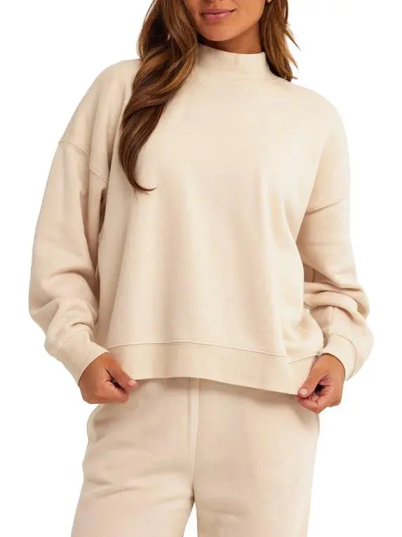THREADS 4 THOUGHT Karlie Heathered Fleece Sweatshirt - Tapioca