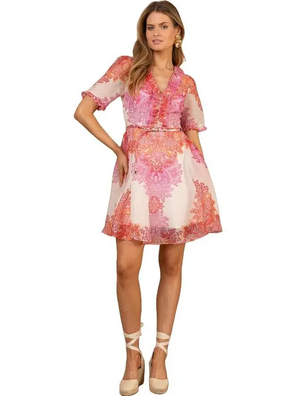 Hale Bob Micah Organza Dress - Pink