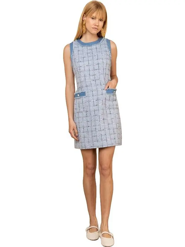 Hale Bob Luisa Tweed Mini Dress - Blue