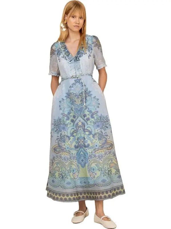 Hale Bob Micah Organza Maxi Dress - Blue