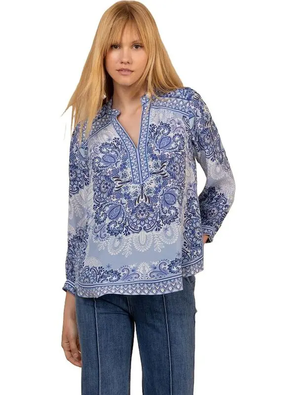 Hale Bob Ryder Silk Top - Blue