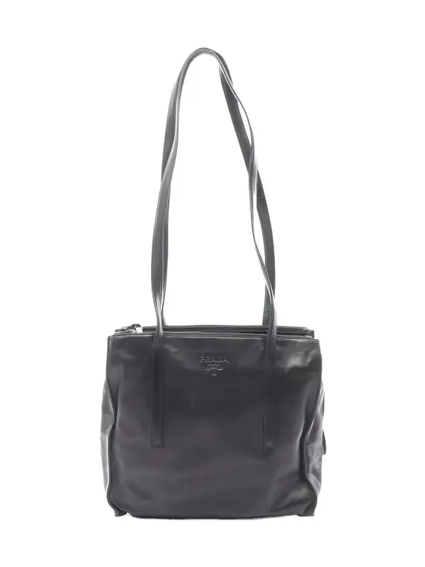 Prada 2000s Nappa Leather Shoulder Bag - Black