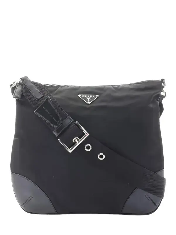Prada 2000s Logo Shoulder Bag - Black