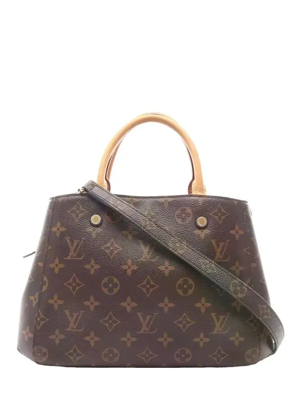LOUIS VUITTON 2016 Bb Montaigne Monogram Tote Bag - Brown