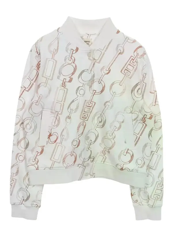 Hermès 2010s Chain Print Teddy Jacket - White