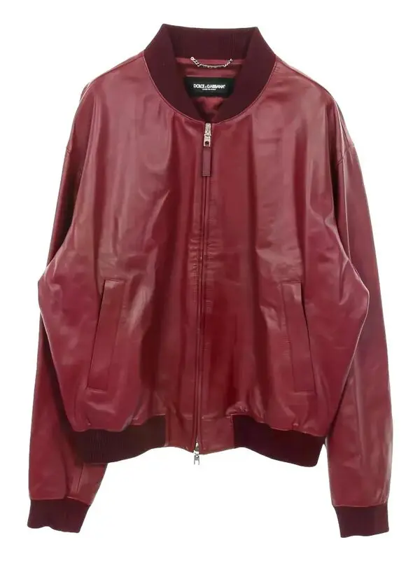 Dolce & Gabbana Leather Jacket - Red