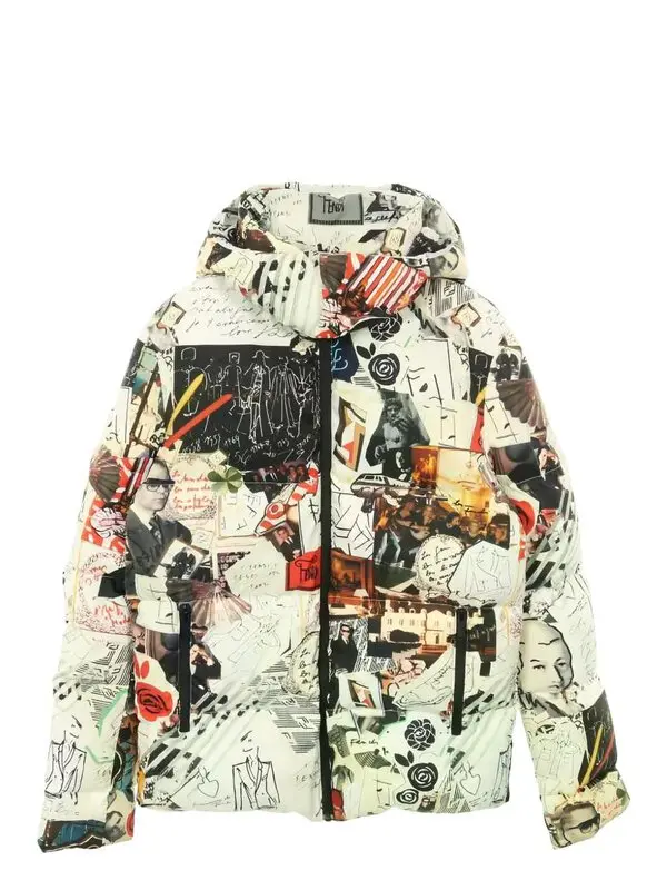 Fendi 2000s All-over Pattern Down Jacket - Neutrals