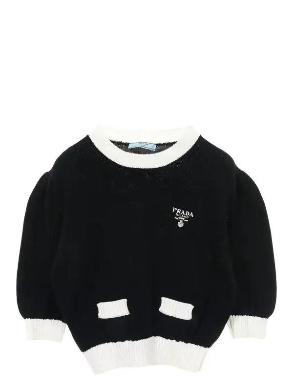 Prada 2010's Logo Knit Sweater - Black